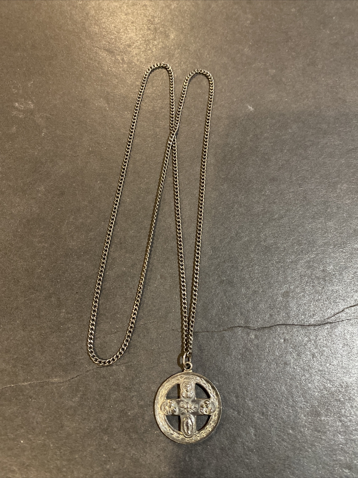 Vintage Catholic Religious Holy Medal 925 STERLING SILVER SCAPULAR ...