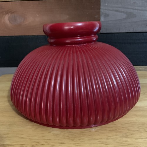 Aladdin Red Glass Ribbed Oil/Elect. Lamp Shade, 10”Fitter | eBay
