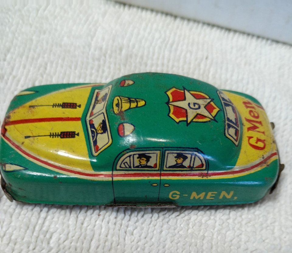 G Men tin toy car vintage / Japan Police car 3" | eBay