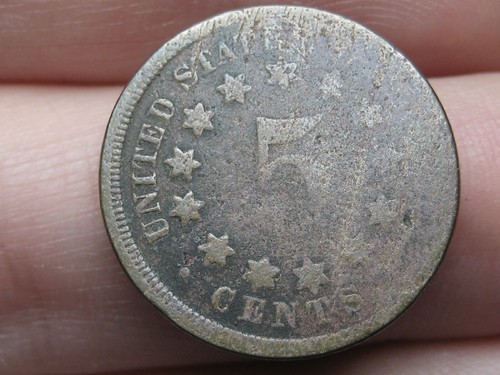 1867 Shield Nickel 5 Cent Piece- No Rays, Without Rays- Slightly Off ...
