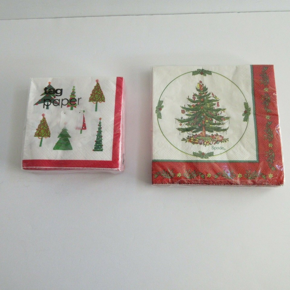 Christmas Paper Napkins Spode Dinner 24 count and TAG Cocktail Napkins ...