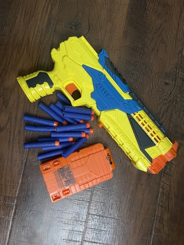Barely Used Yellow Nerf Gun With Mag And 10+ Darts | eBay
