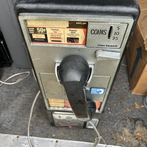 Vintage Black Phone Booth Payphone Push Button Telephone GTE Frontier ...