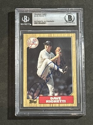 DAVE RIGHETTI 1987 TOPPS SIGNED AUTOGRAPHED CARD #40 BECKETT BAS ...