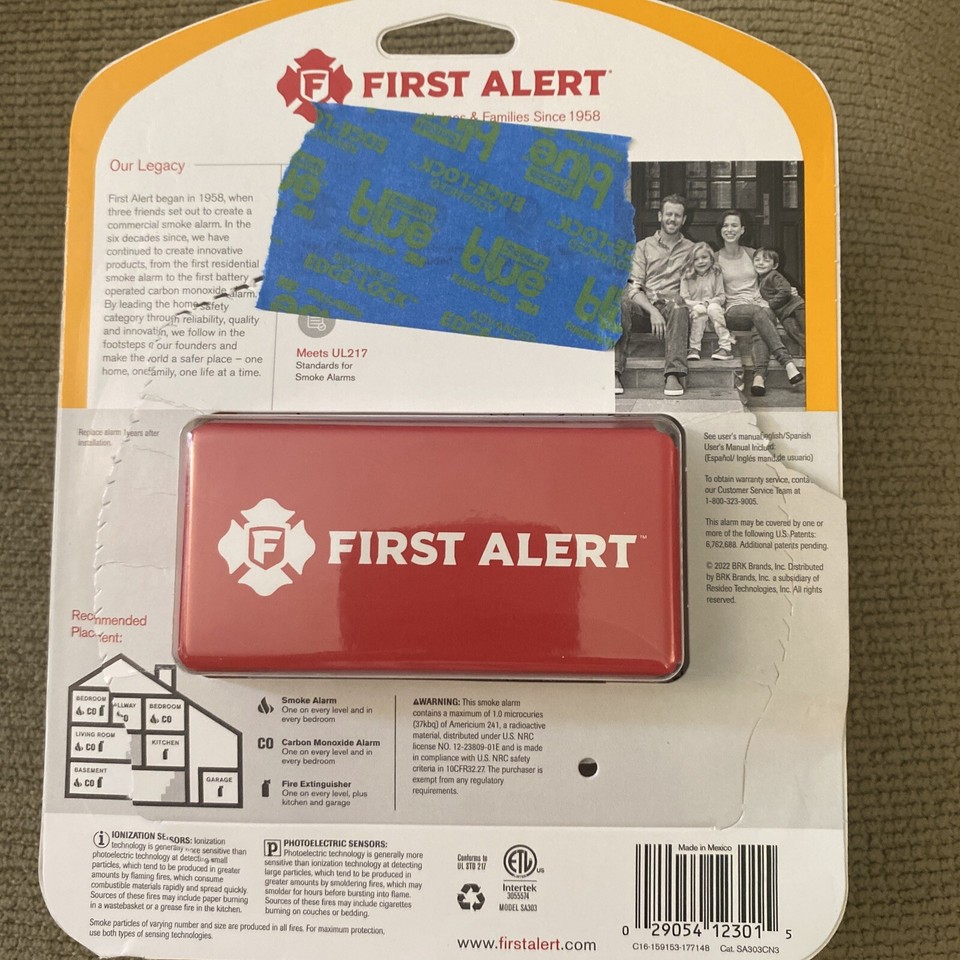 First Alert SA303CN3 Battery Powered Ionization Smoke Alarm Open Box | eBay