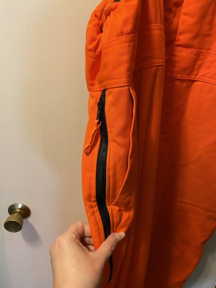 Field And Stream Mens Large Insulated Bib Overalls Orange Hunting | eBay