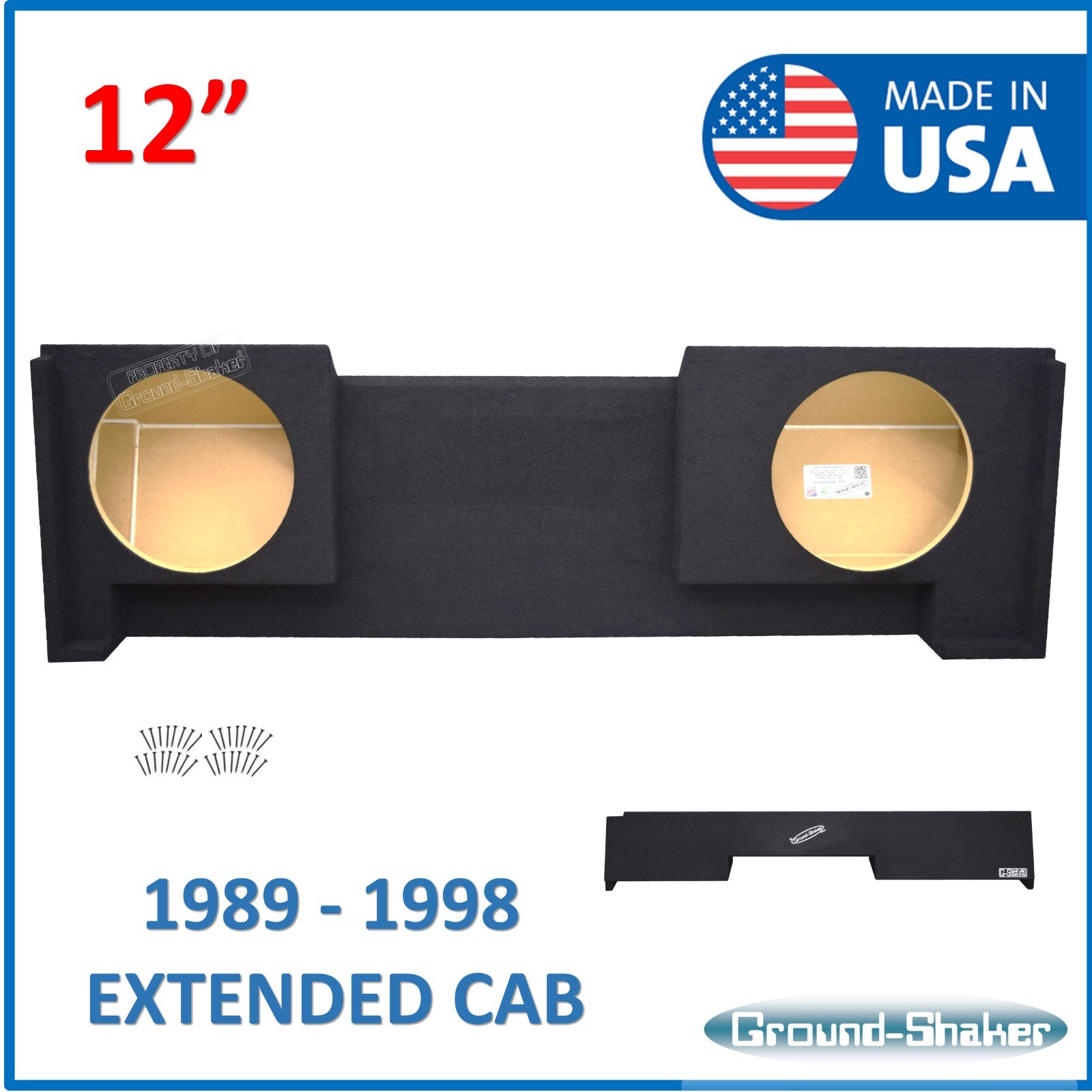 1989-1998 Chevy Silverado Extended-Cab 12" Dual Subwoofer Enclosure Sub ...