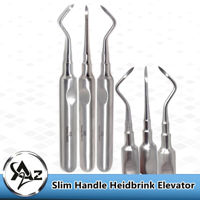 3 Pcs Dental Root Elevators HEIDBRINK Oral Surgery Luxating Root Picker ...