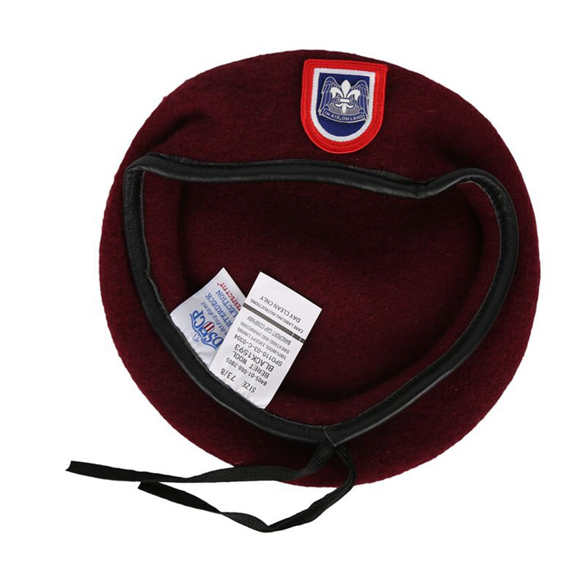 US 82ND AIRBORNE DIVISION BERET HAT MILITARY BERET FLASH RED BERET | eBay