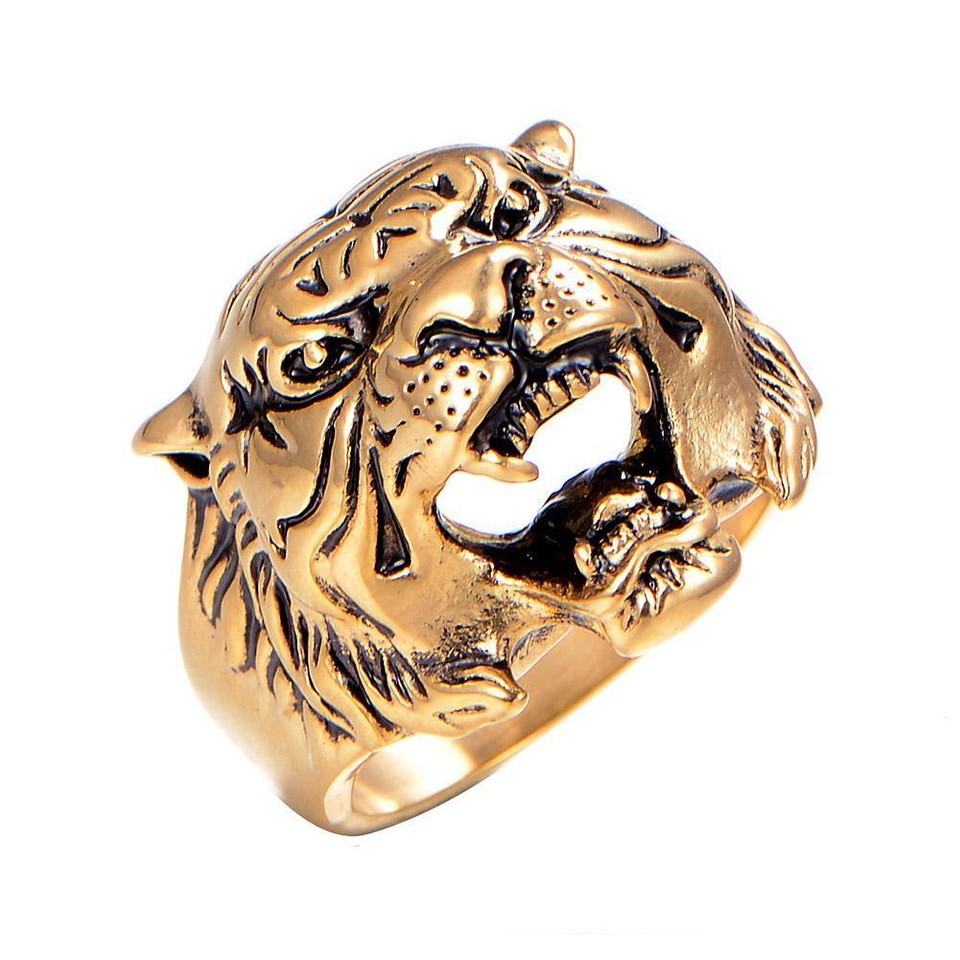 Domineering Tiger Head Adjustable Opening Men's Jewellery New B1 A1U2 ...