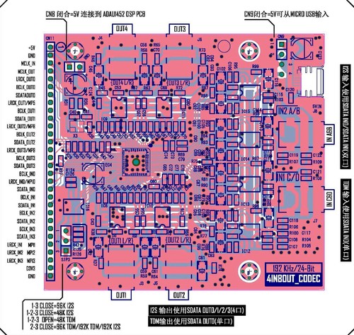 AD1938 Audio CODEC Board 4 IN 8 OUT with Schematic Diagram For Audio ...