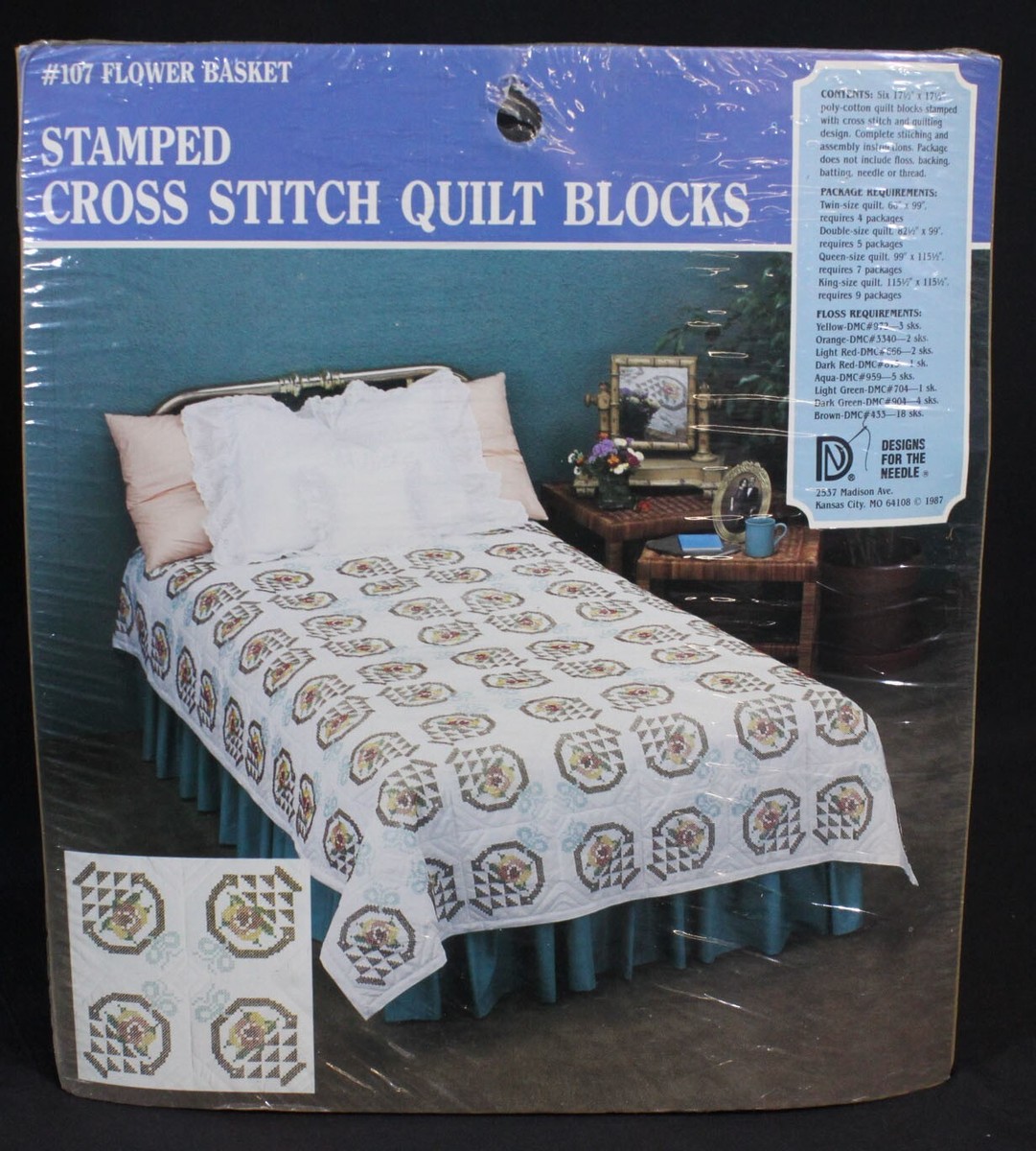 Quilt Blocks Stamped Cross Stitch