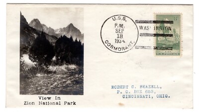 #747 Zion Park1934 FDC - Beazell Photo Cachet Planty 15a U/O USS ...