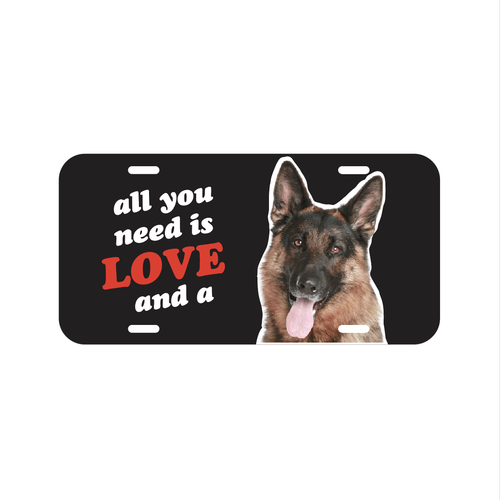 German Shepherd License Plate Front Vehicle Auto Tag AKC CKC Dog Puppy ...