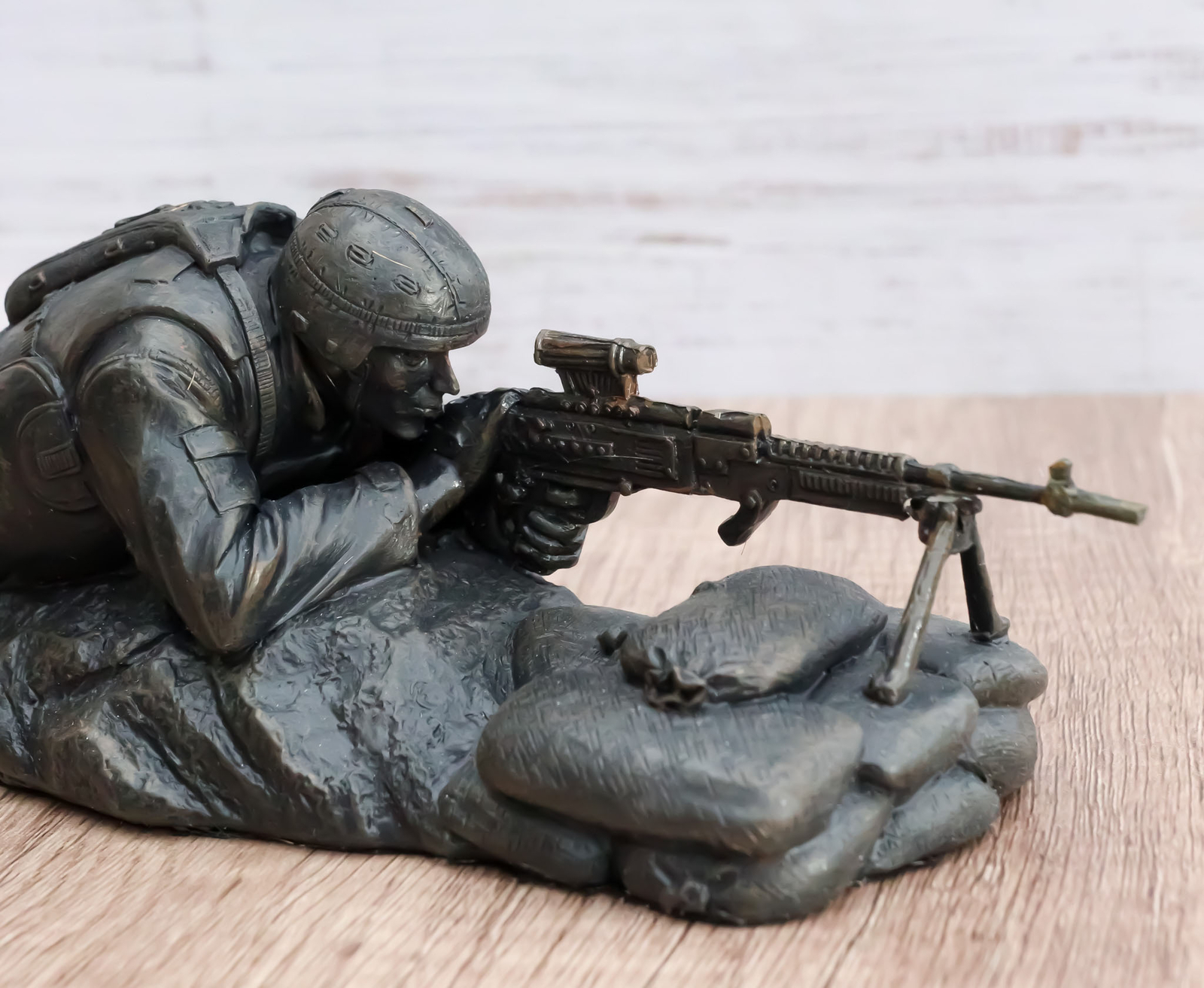 US Marine Soldier Machine Gunner Devil Dog Warrior On Bipod Stand ...
