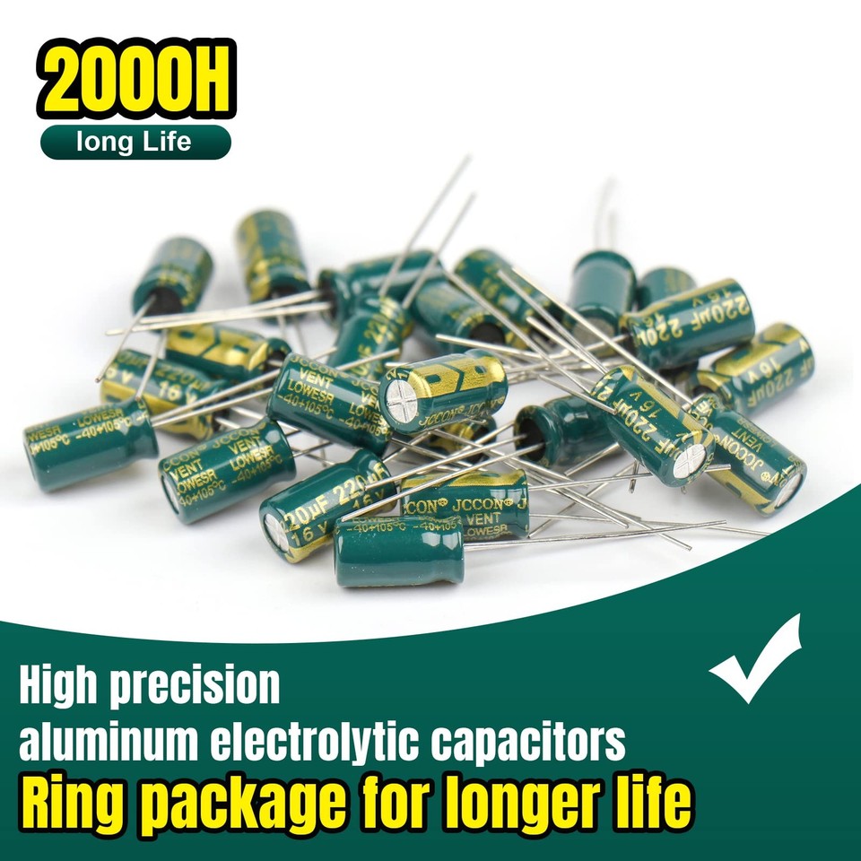 Aluminum Electrolytic Capacitor Assortment Kit - 925 Pcs, 1uF to 1000uF ...