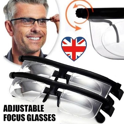 Dial Adjustable Glasses Variable Focus For Reading Distance Vision ...