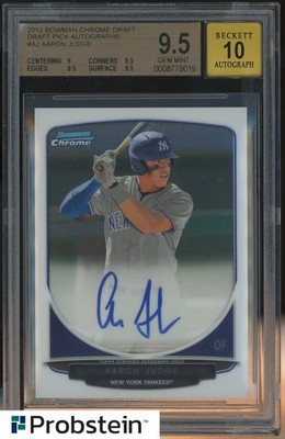 2013 Bowman Chrome DP #AJ Aaron Judge RC Rookie BGS 9.5 w/ 10 ON CARD ...