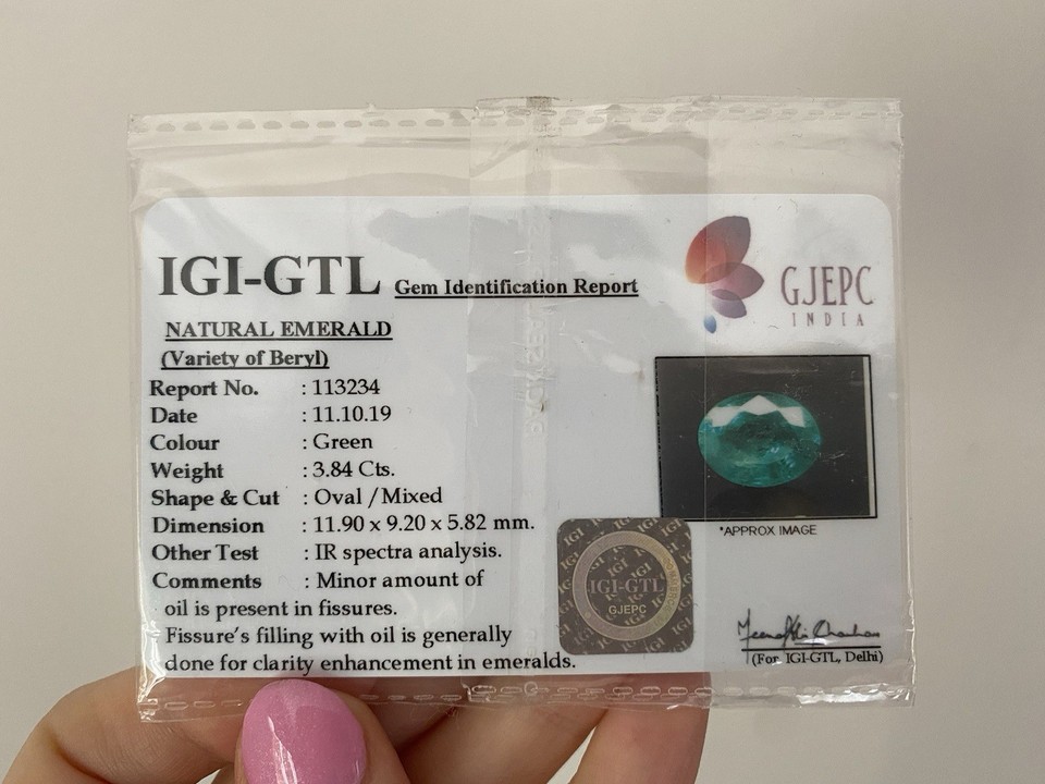 Unheated natural Emerald 3.84 Cts ring size 15mm or I | eBay UK