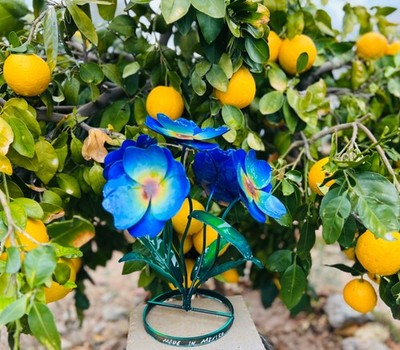 Handcrafted Rustic MINI Metal Flower Bouquet Vibrant Yard Art Flowers ...