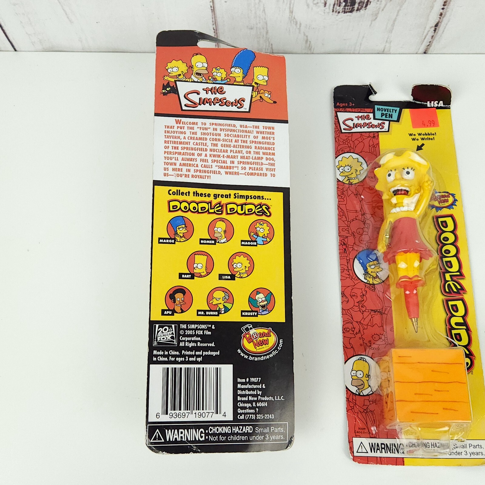 2005 DOODLE DUDES The Simpsons APU & Lisa Kwik-E-Mart Owner Wobbler ...