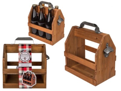 Holz Flaschenhalter Bier Flaschenträger für 6 Flaschen 0,5 l mit ...