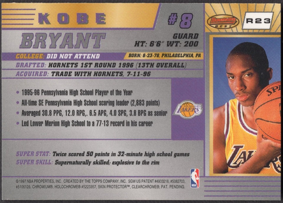 NBA Single Trading Cards Kobe Bryant Los Angeles Lakers | eBay