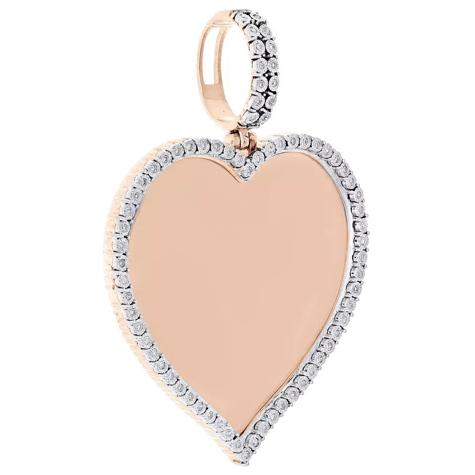 0.25 Ct Moissanite The Timeless Beauty of Heart Frame Pendant 10K Rose Gold | eBay