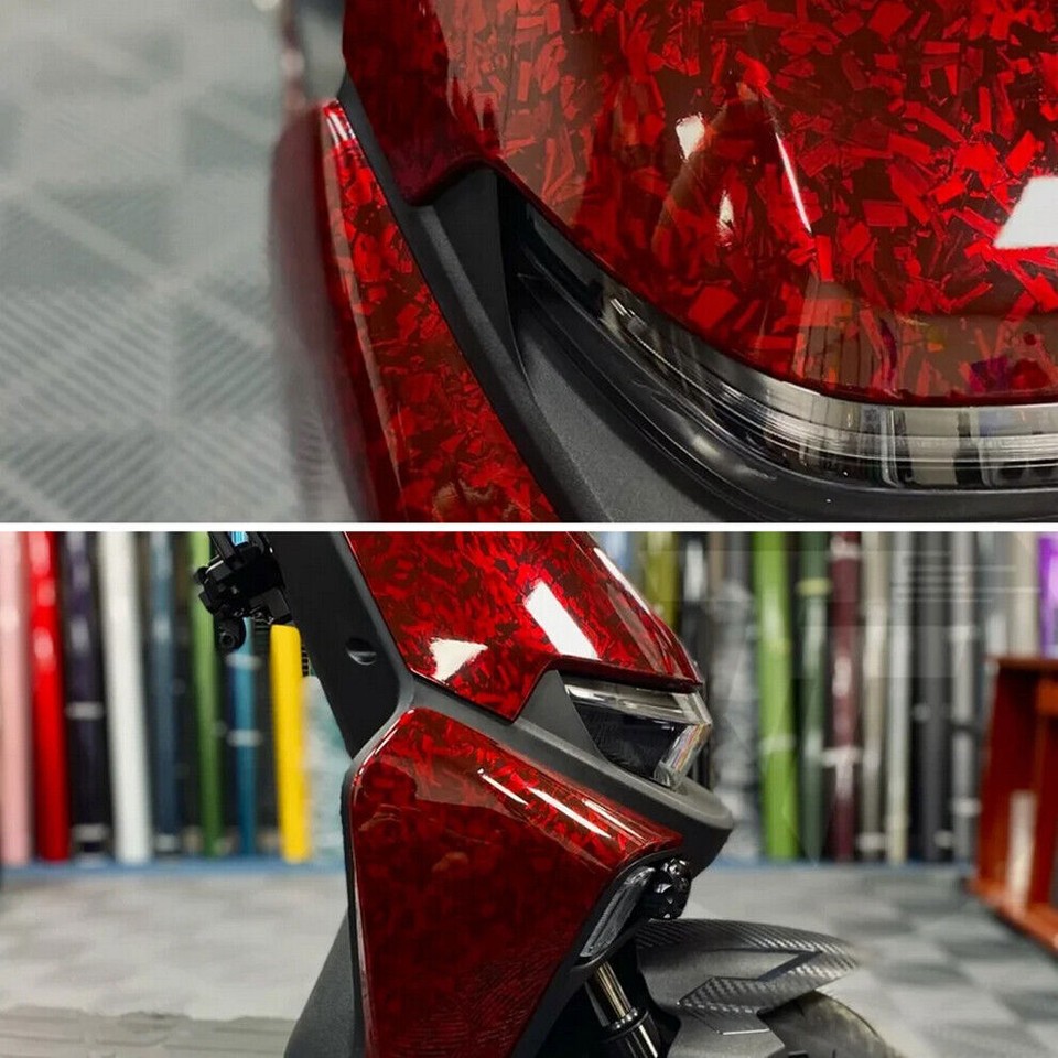 Glossy Red Vinyl Wrap Sticker Forged For Car Body Carbon Fiber Wrapping ...