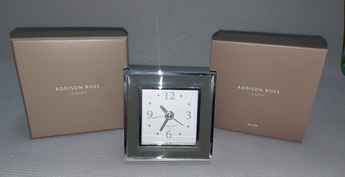 Addison Ross London taupe enamel Silent alarm clock FR1001 | eBay