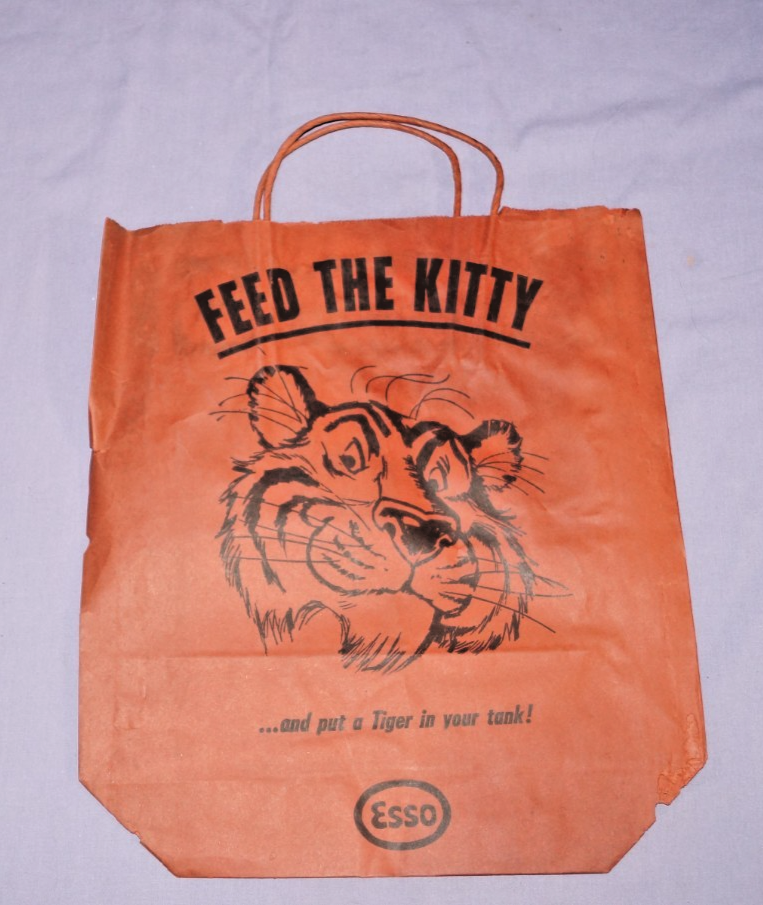 Vintage Halloween Trick or Treat Bag FEED THE KITTY Esso Gas ...
