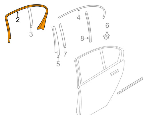 NEW BMW 7 F02 REAR LEFT DOOR WINDOW FRAME SEAL 51337177855 OEM | eBay