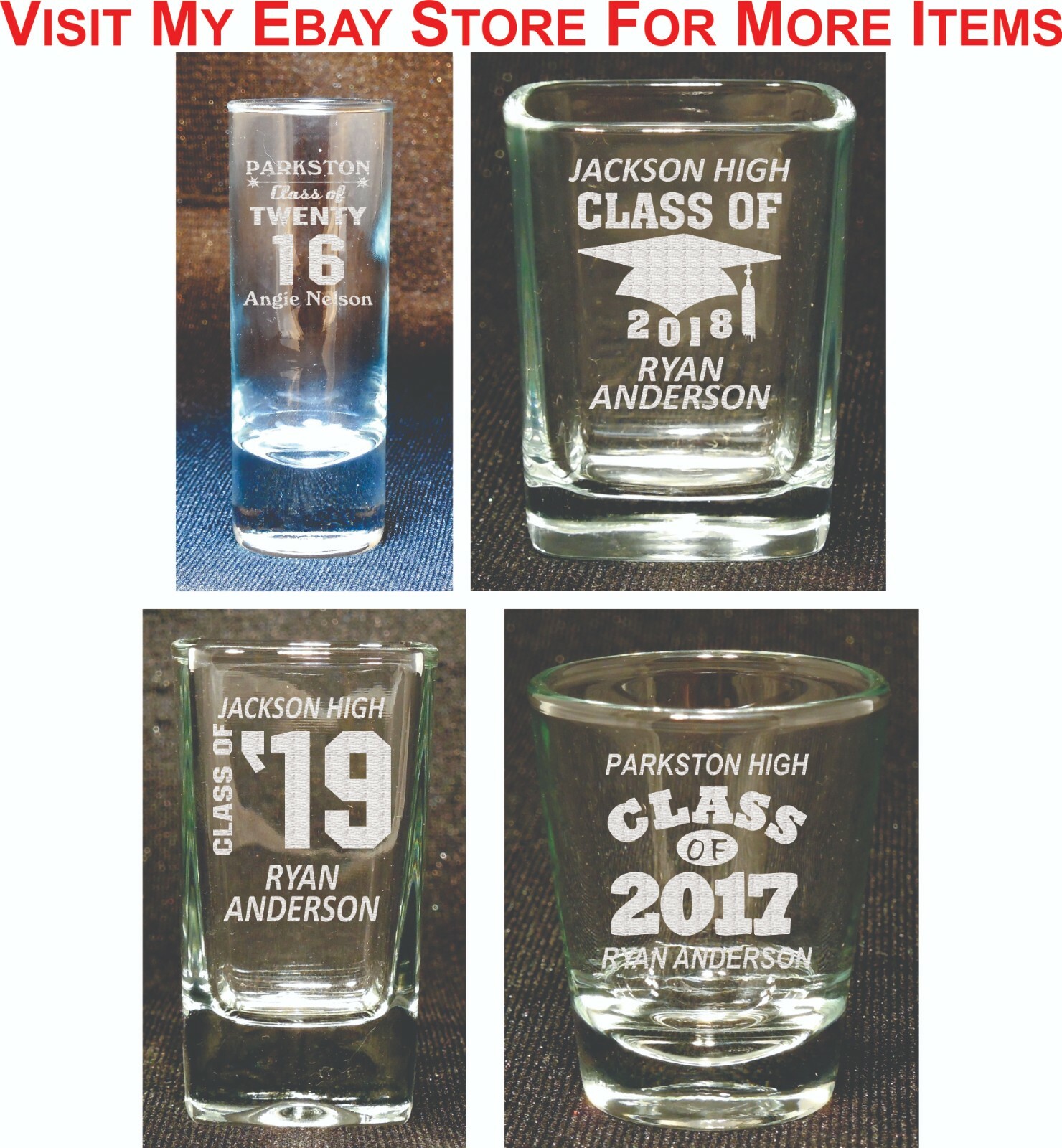 24 Engraved Prom 23oz Pilsner Glasses Custom Designed High School ...
