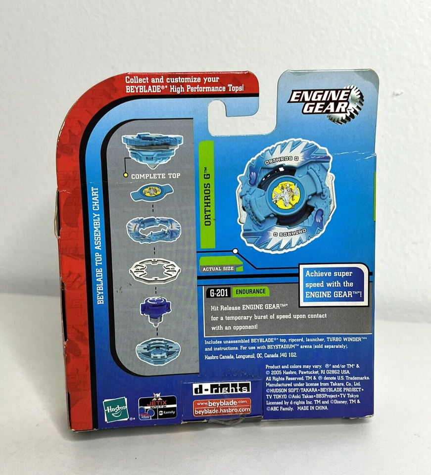 2005 Hasbro Beyblade Engine Gear ORTHROS G G-201 Endurance NEW SEALED ...