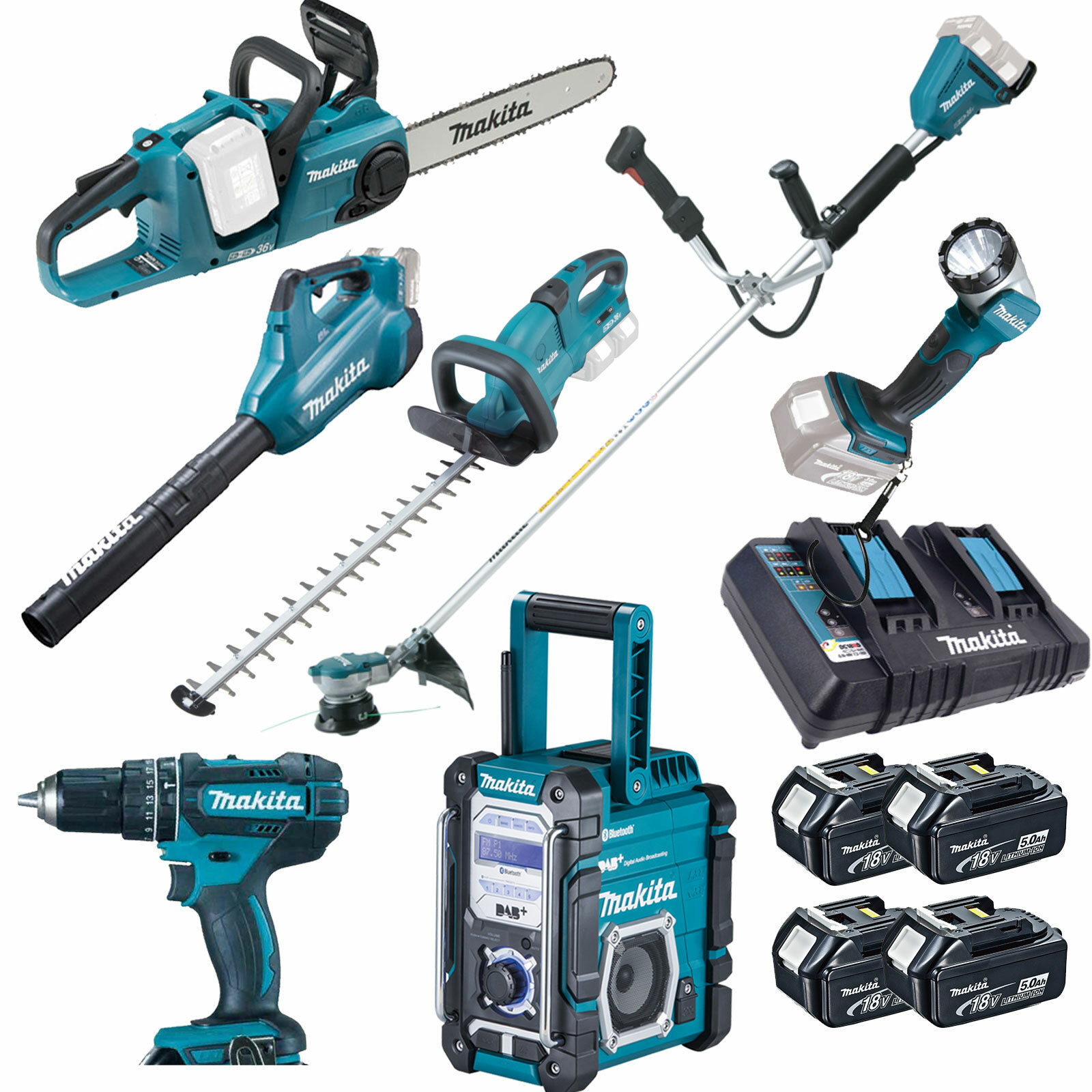 Makita garden combo kit 18V 36V - DUB362 DUH651 DUR365 DMR112 +++ incl ...