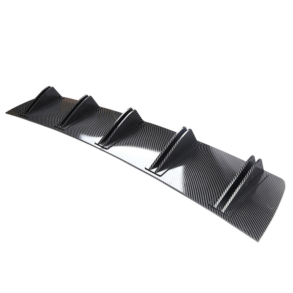 Carbon Fiber Look Rear Bumper Lip Diffuser 5-Fins For Audi A3 A4 S3 S4 ...