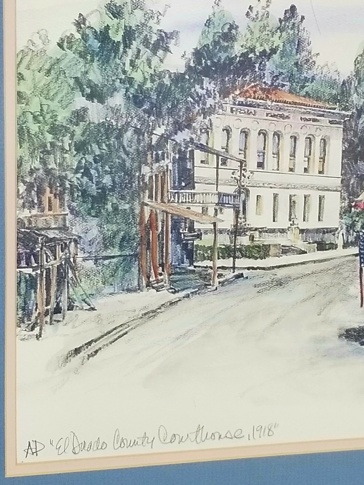 RARE Carol Mathis El Dorado Courthouse Placerville Hangtown Watercolor ...
