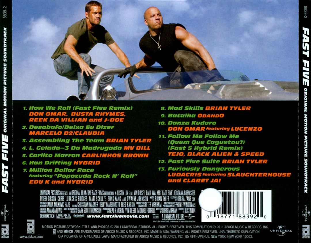 VARIOUS ARTISTS - FAST FIVE [ORIGINAL MOTION PICTURE SOUNDTRACK] [PA ...