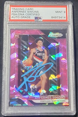 Portland Trailblazers Anfernee Simons Autograph Pink Ice Rookie Prizm ...