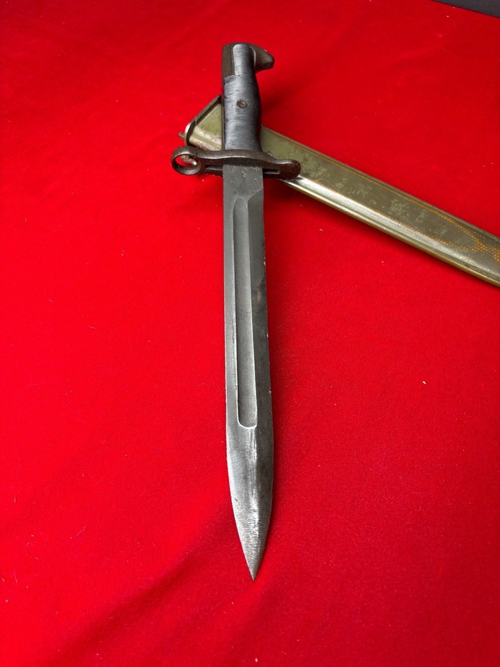 WWII M1 GARAND FLAMING BOMB 10" INCH BAYONET W/ MATCHING SCABBARD, UC ...