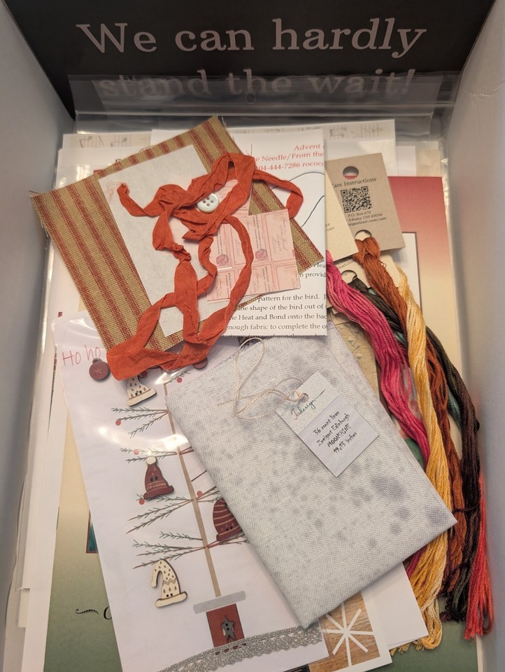 Lot of 20 Items From Kitten Stitcher 2024 Cross Stitch Advent Box + Box ...
