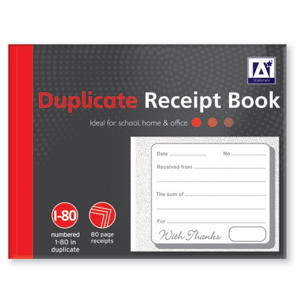 80 Page Duplicate Receipt Book Numbered Pages + Carbon Paper | eBay