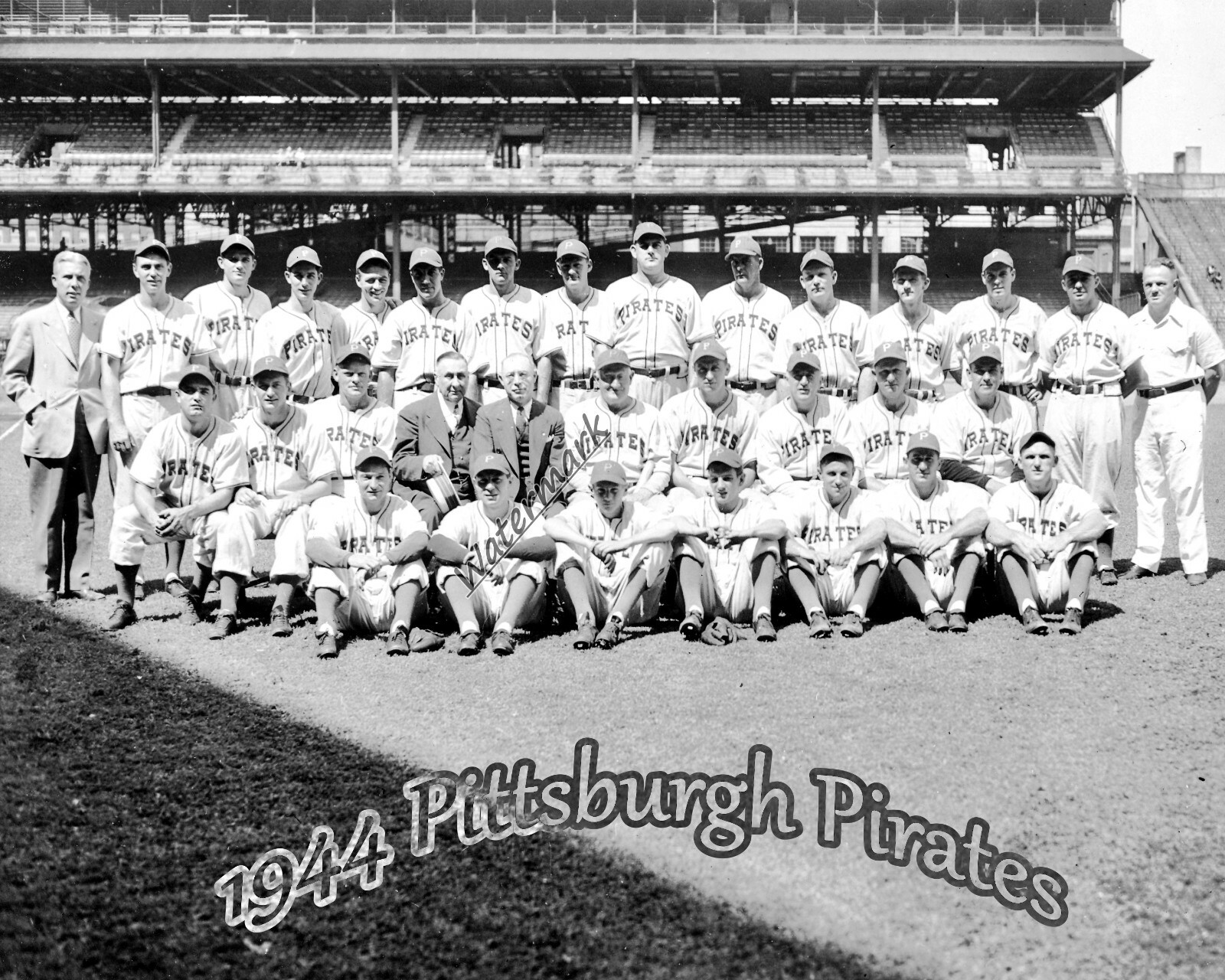 MLB 1944 Pittsburgh Pirates Team Picture Black & White 8 X 10 Photo Pic ...