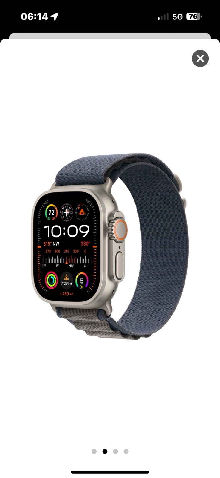 Apple Alpine Loop Band for Watch Ultra/Ultra 2 - Blue, M (49mm) for ...