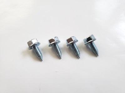 4 pc License Plate Screws Silver Metric Zinc Plated Standard Car Truck ...
