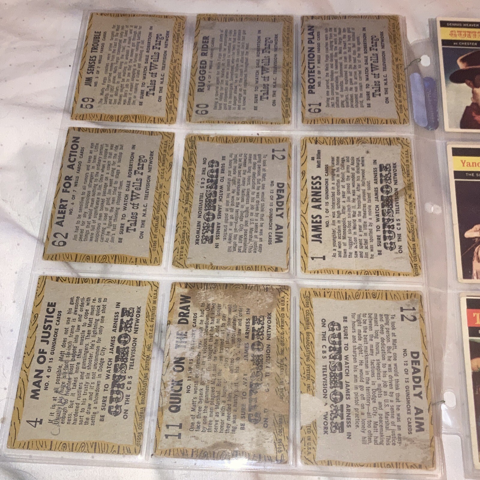 Vintage TV WESTERN CARDS Lot Of 27 Topps 1958 - GUNSMOKE Have Gun Will ...