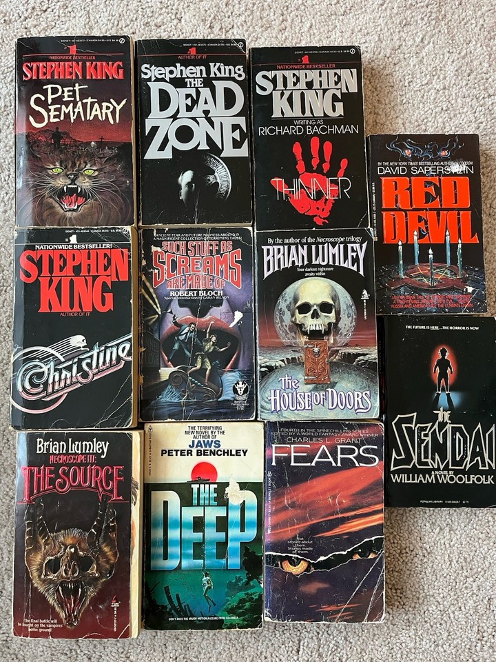 Lot of 11 Vtg PB Horror Stephen King Robert Bloch Brian Lumley | eBay