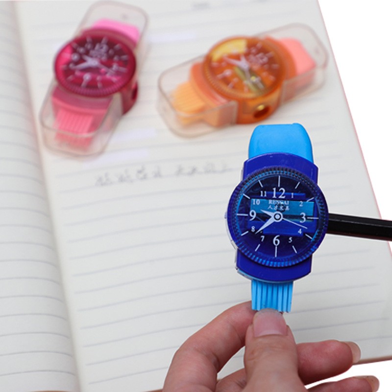 Cute Funny Watches Shaped Mini Colourful Pencil Sharpeners With Erasers ...
