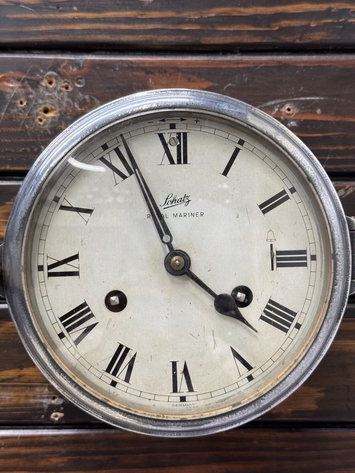 Nautical Royal Mariner Brass Mechanical Key Winding German Schatz Wall ...