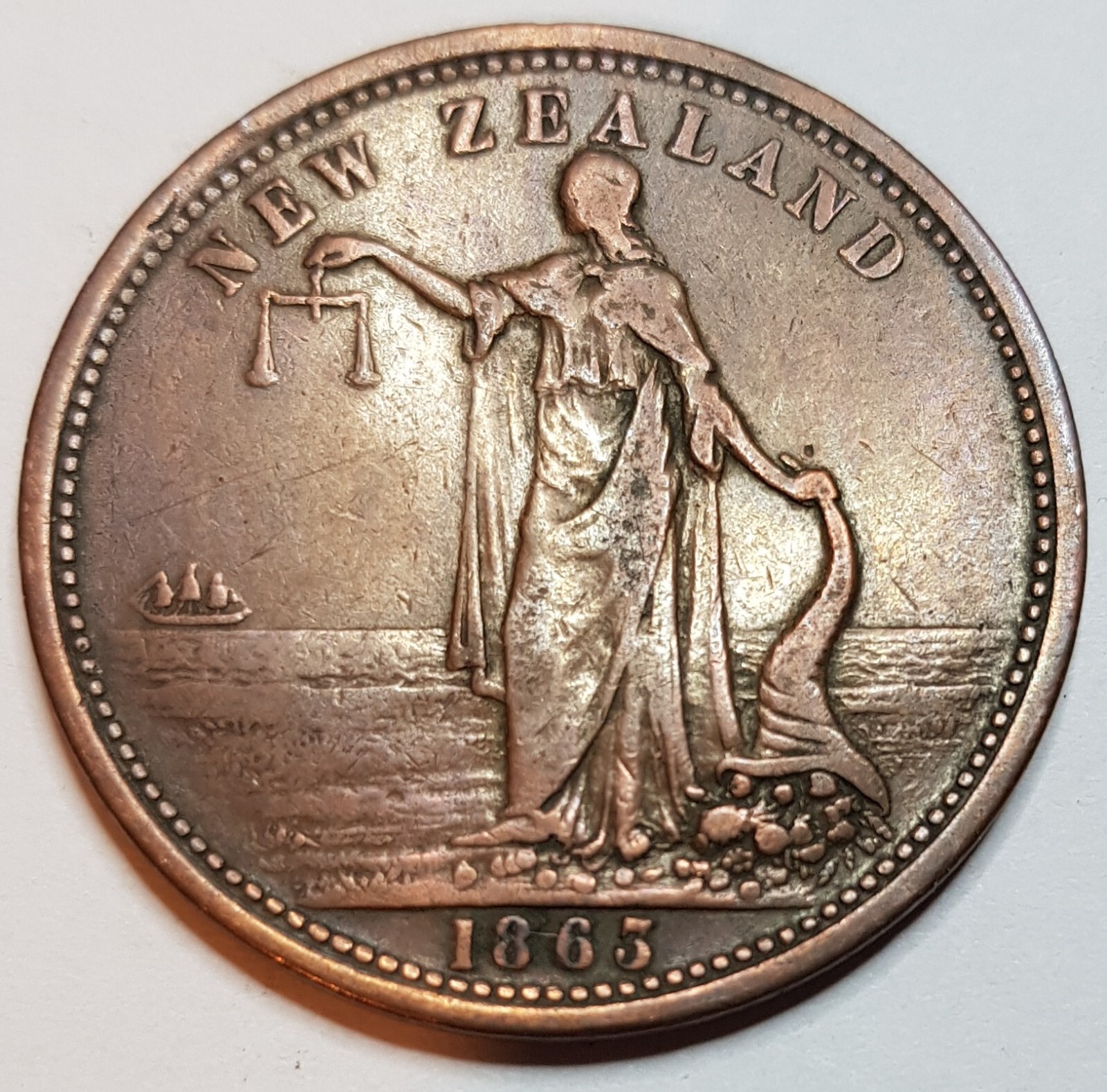 RARE New Zealand 1863 H. Ashton Importer Queen St. Auckland Token Coin ...